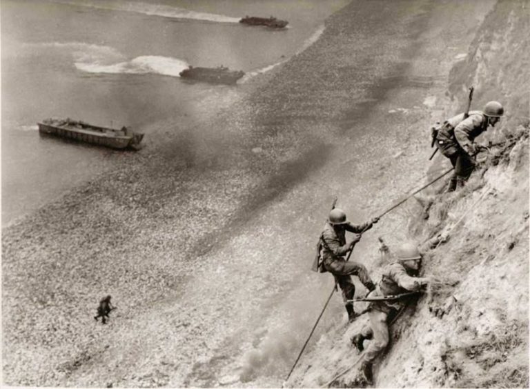 The Battle of Pointe du Hoc; on June 6 1944, the Army Rangers scaled ...