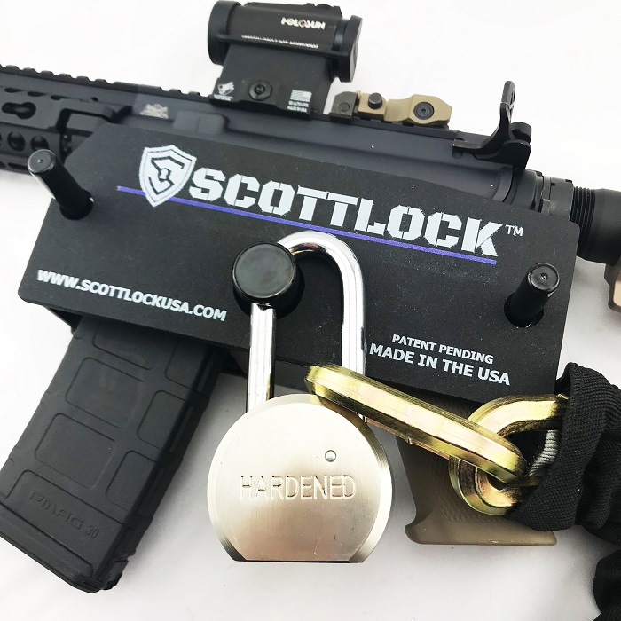 SCOTTLOCK™PORTABLE AR-15 RIFLE SECURITY/RETENTION SYSTEM • Spotter Up