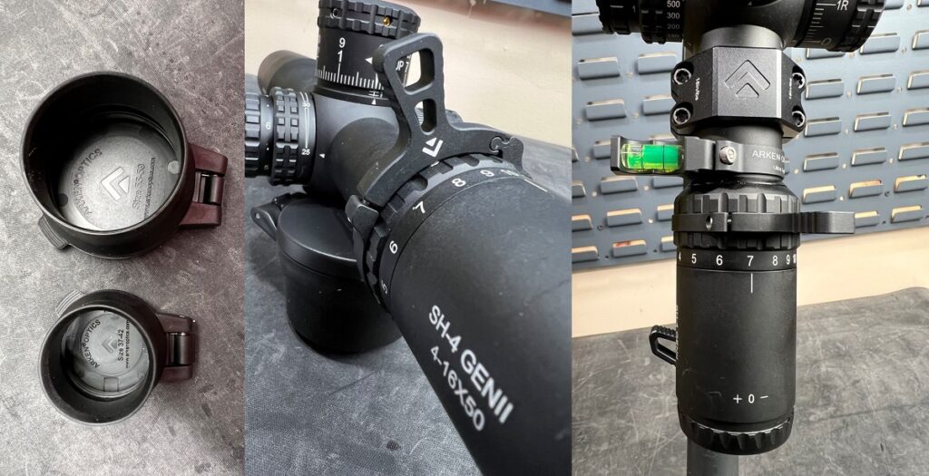 arken optics - sh4 scope - accessories - scope caps - bubble level ...