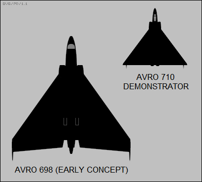 Avro_698_and_Avro_710_top-view_silhouettes • Spotter Up